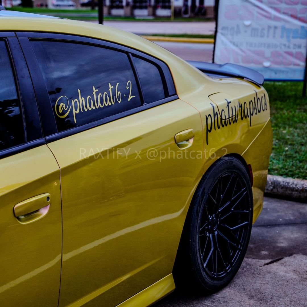 Charger wrapped in Color Shift Lemon Peach Vinyl Wrap