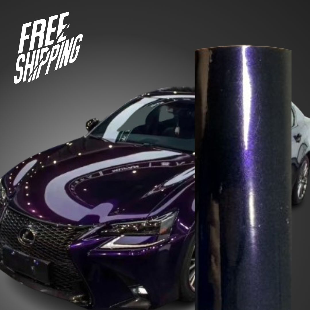Color Shift Glitter Black Purple Vinyl Wrap