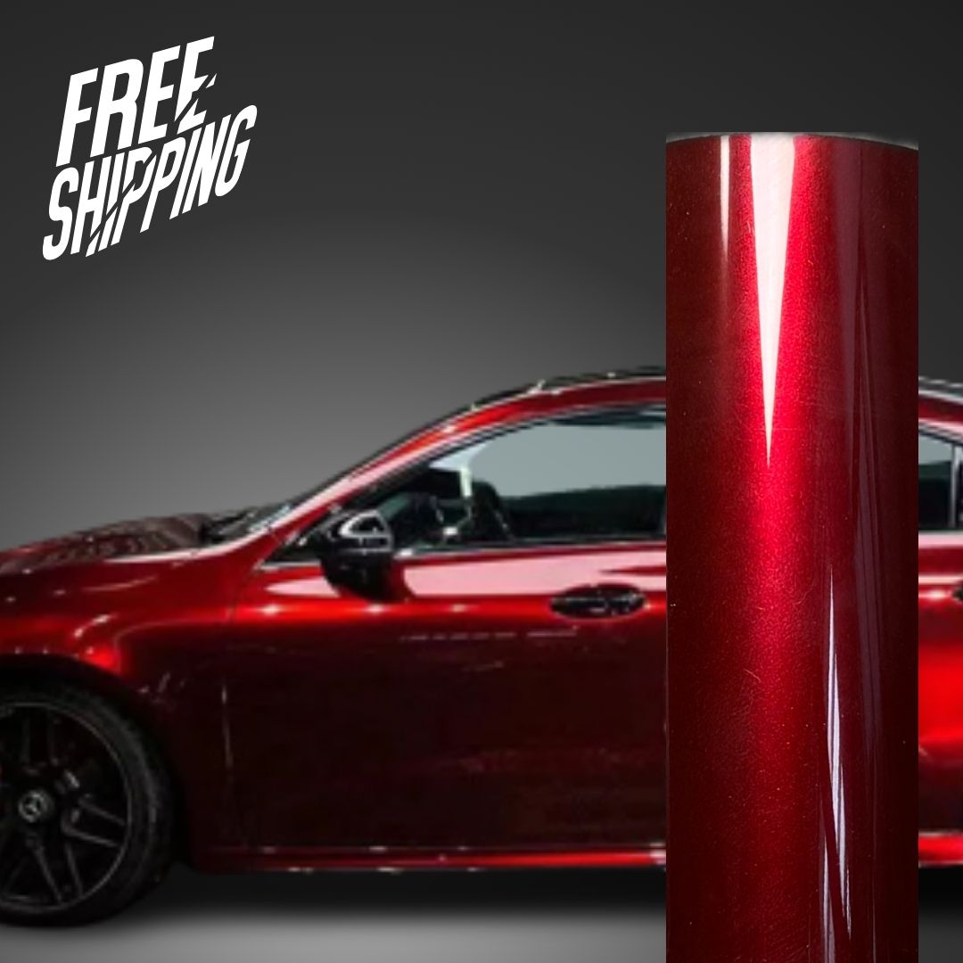 Gloss Metallic Rosewood Red Vinyl Wrap