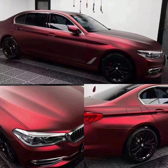 Satin Chrome Silk Oxide Red Vinyl Wrap