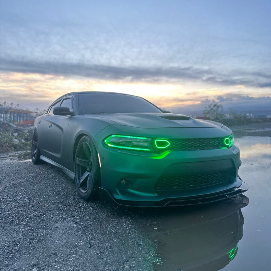 charger wrapped in Satin Chrome Silk Green Vinyl Wrap