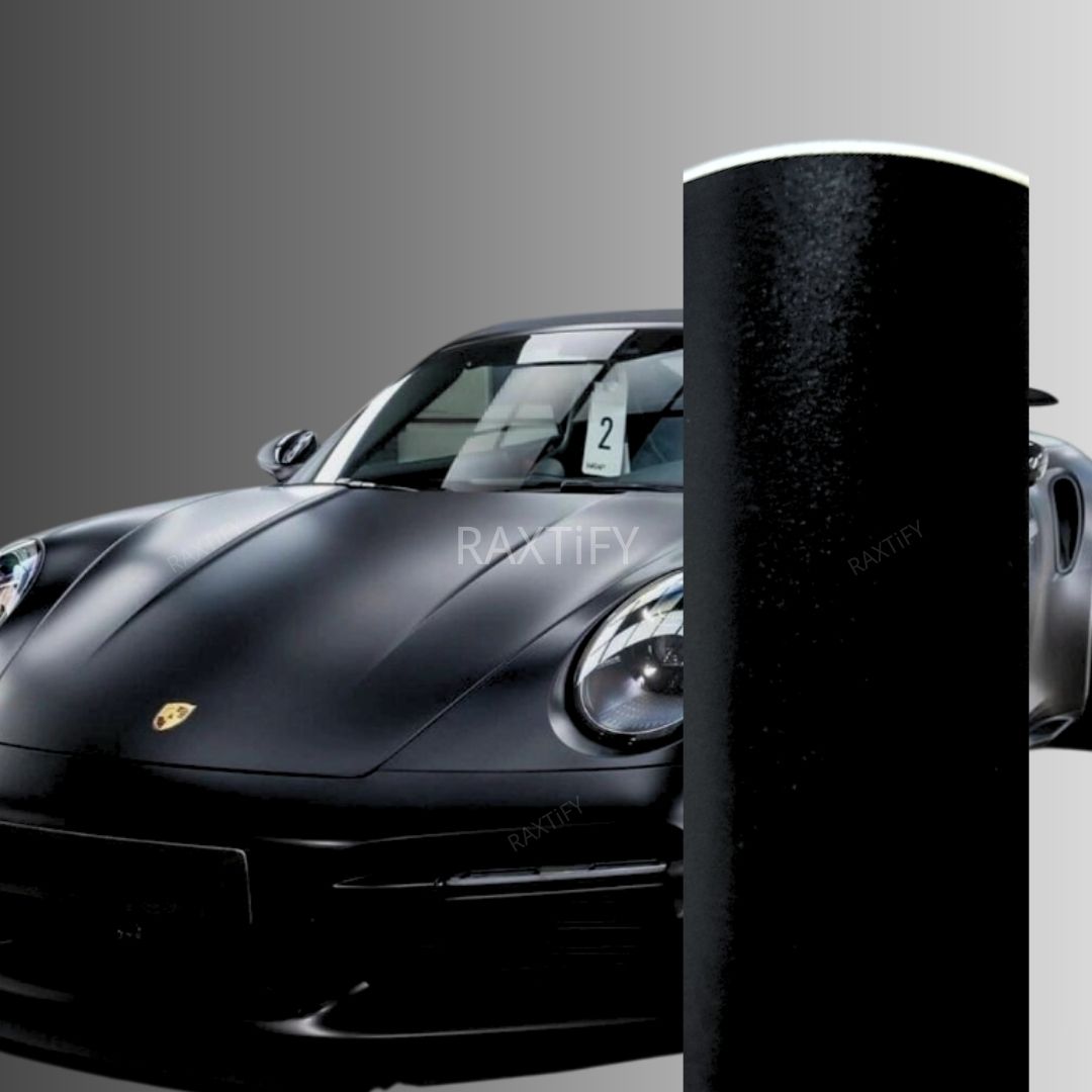 Porsche Matte Metallic Black Vinyl Wrap – RAXTiFY