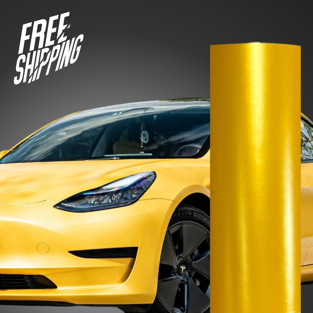 Satin Metallic Yellow Vinyl Wrap – RAXTiFY