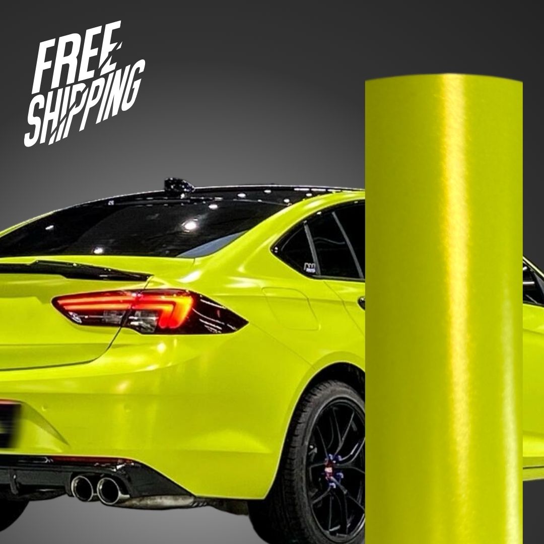 Satin Metallic Neon Yellow Vinyl Wrap – RAXTiFY